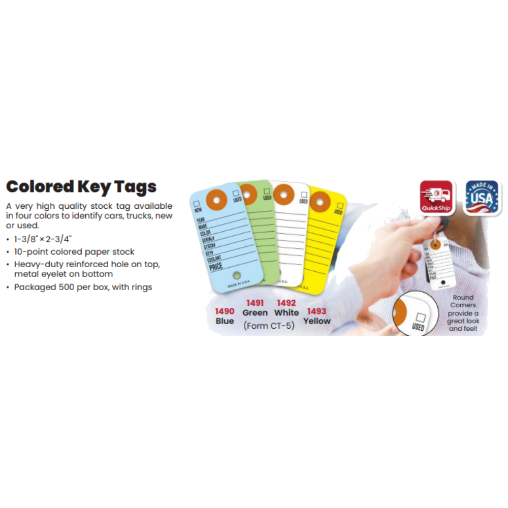 Versa Tag Key Tags – Color Top – Wholesale Auto Dealer Supplies