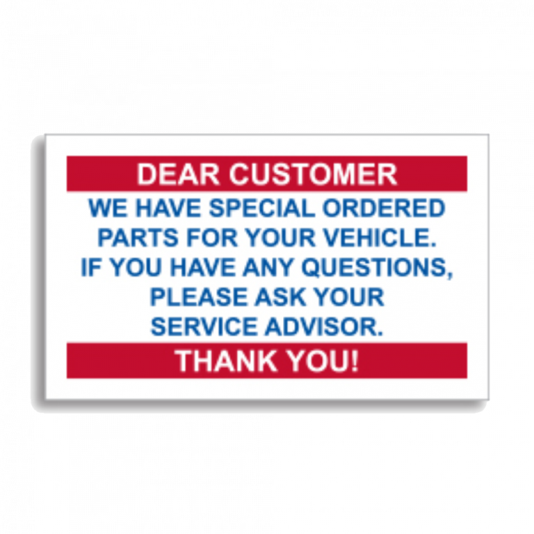 Static Cling Reminders – Generic – Box Of 100 – Wholesale Auto Dealer ...