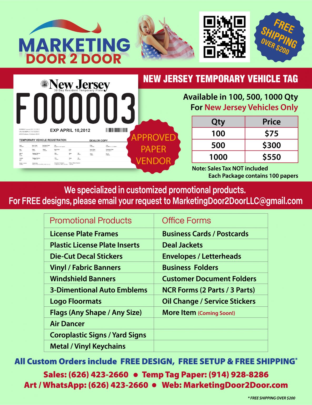 NJ Temp Papers / New Jersey Temporary Vehicle Tags / eTemp Tags – 100 ...