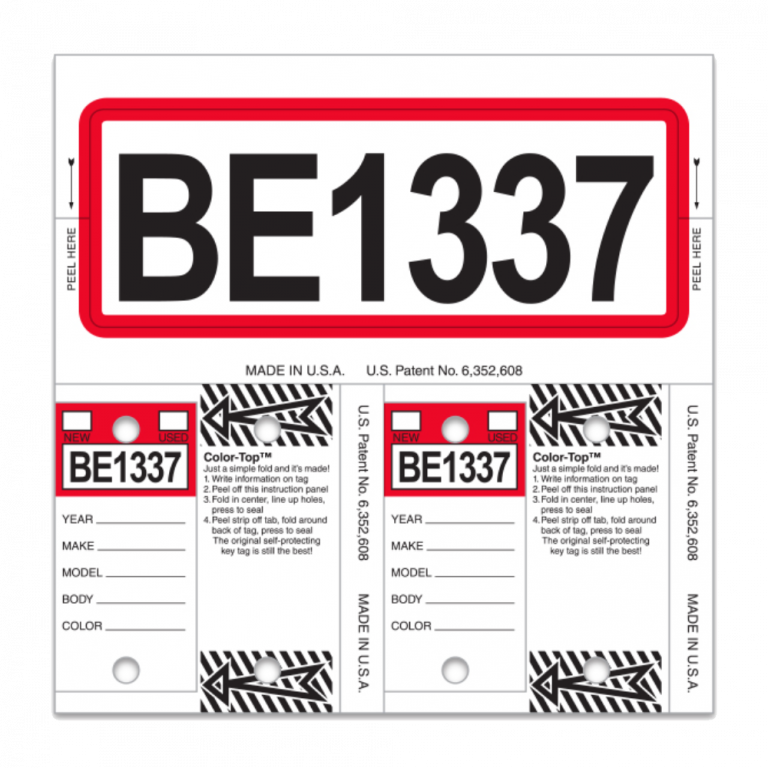 Color-top Control-tags – Wholesale Auto Dealer Supplies