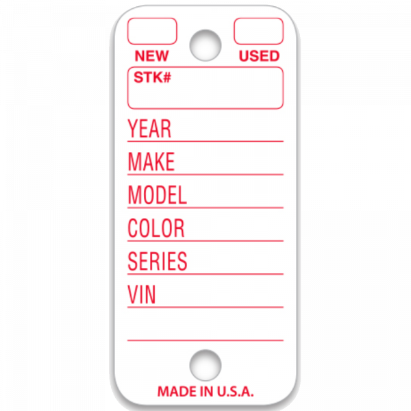 Poly Tag – Blank & Pre-Printed – Wholesale Auto Dealer Supplies