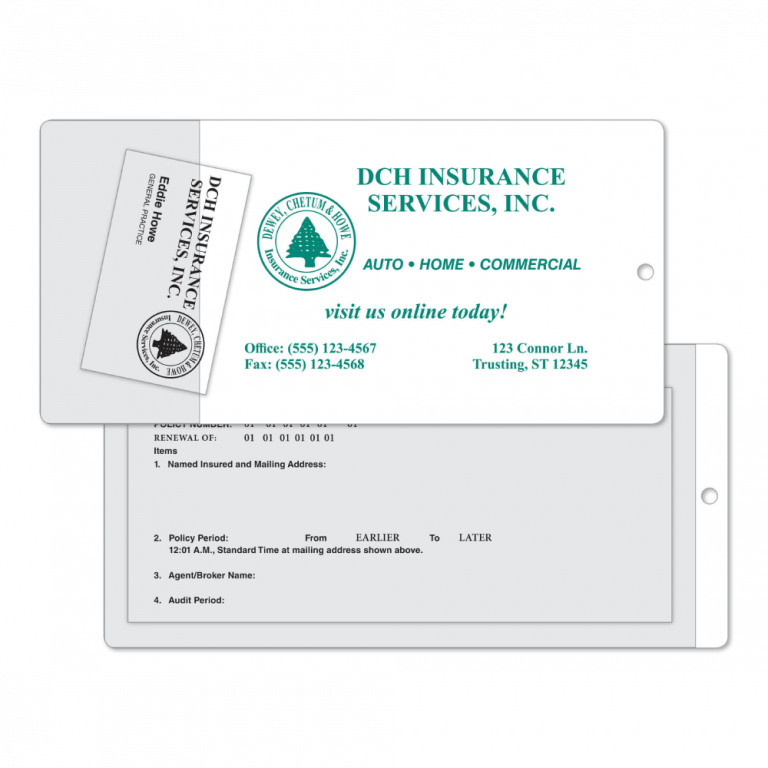 Policy Pouch for Insurance/Registration Card (Custom) – Wholesale Auto ...