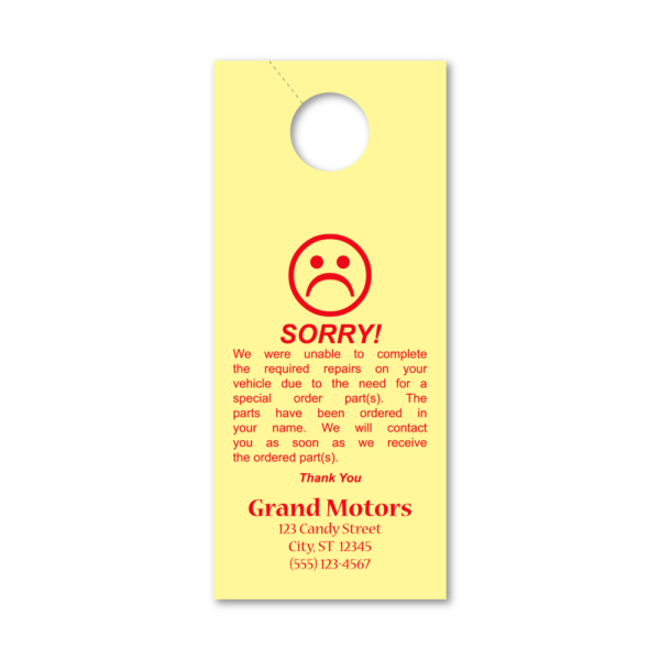Hang Tags- Custom Hang Tags – Wholesale Auto Dealer Supplies