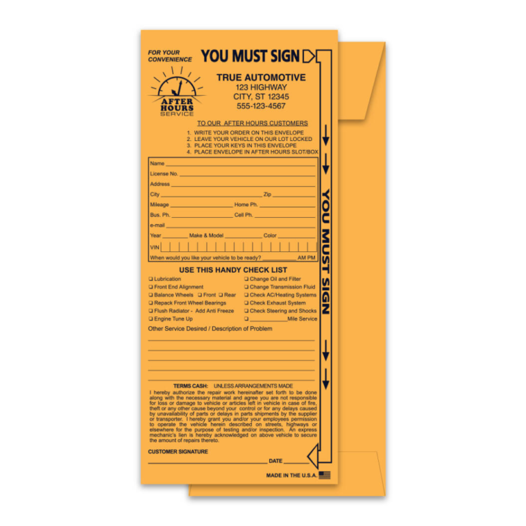 After Hours- Custom Key Drop Kraft – Wholesale Auto Dealer Supplies