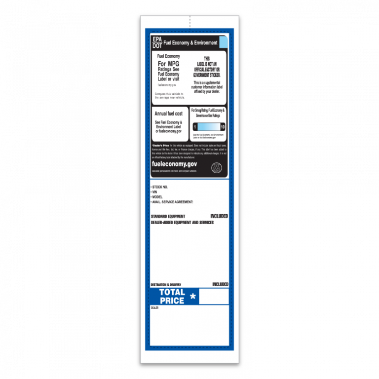 Addendum Stickers Custom- (Adhesive) – Wholesale Auto Dealer Supplies